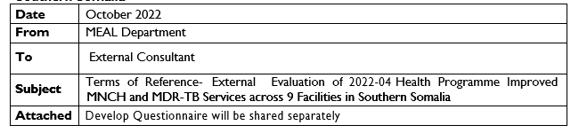Terms of Reference for End-line evaluation of Project Evaluation of MA ...